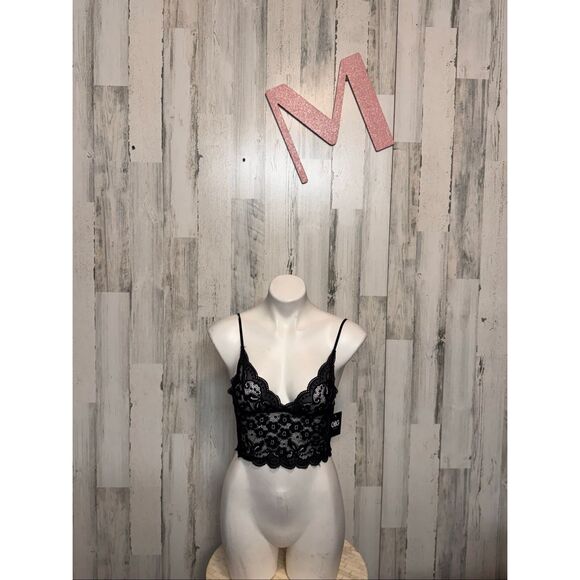No Brand | Tops | Gbg Guess Black Lace Bralette Medium Floral Lace Crop ...